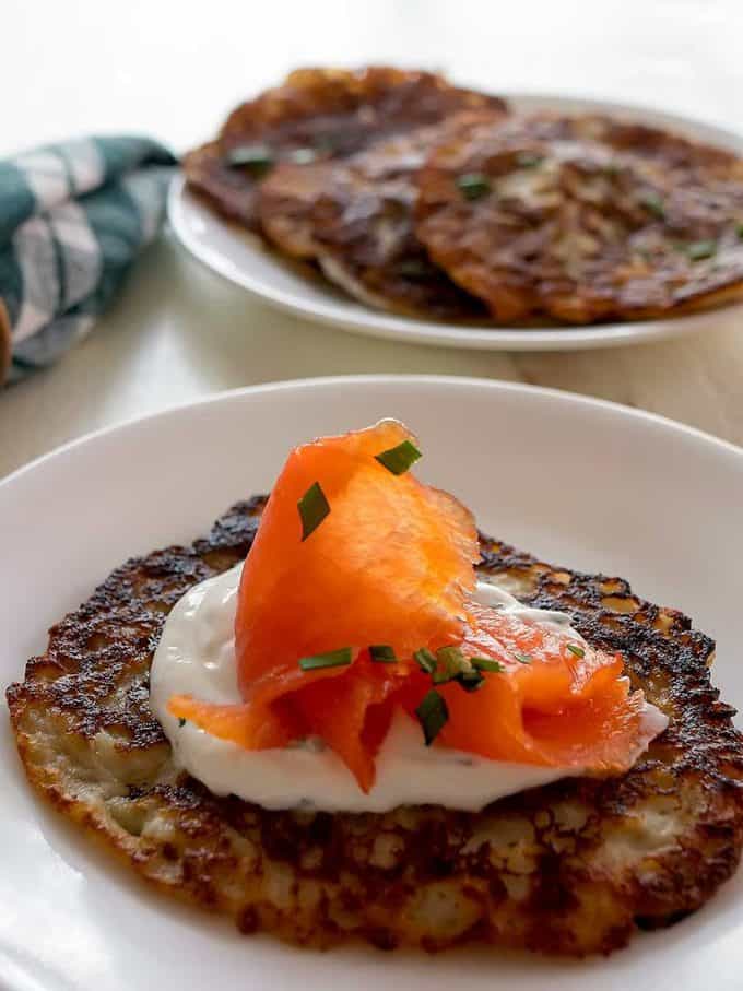 Irish Boxty with Smoked Salmon - Pudge Factor