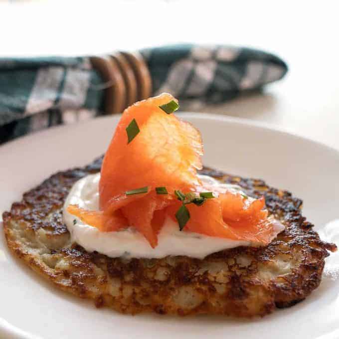 Irish Boxty with Smoked Salmon - Pudge Factor