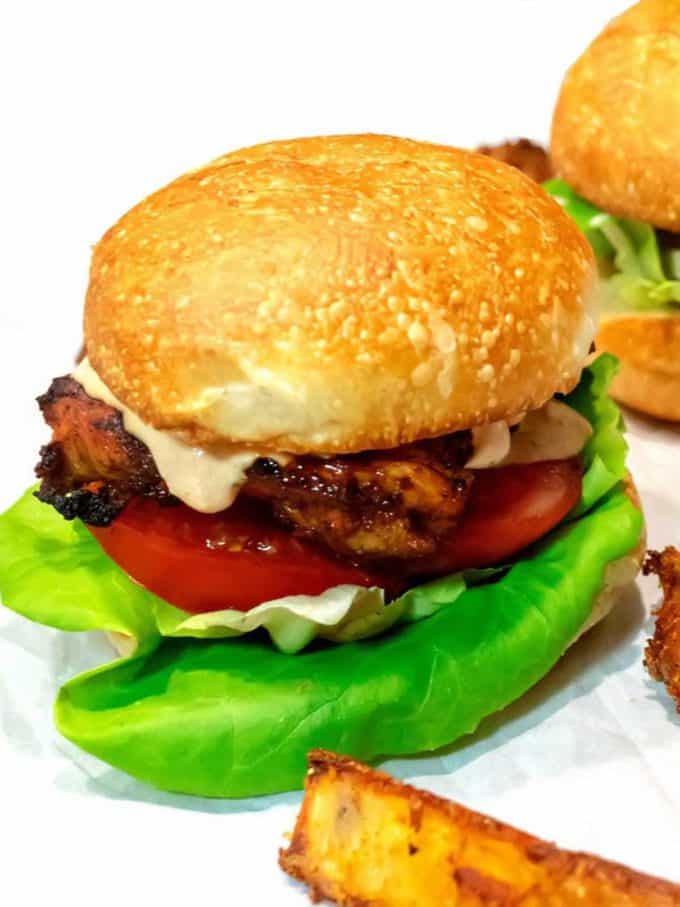 Grilled Peri Peri Chicken Burger - Pudge Factor