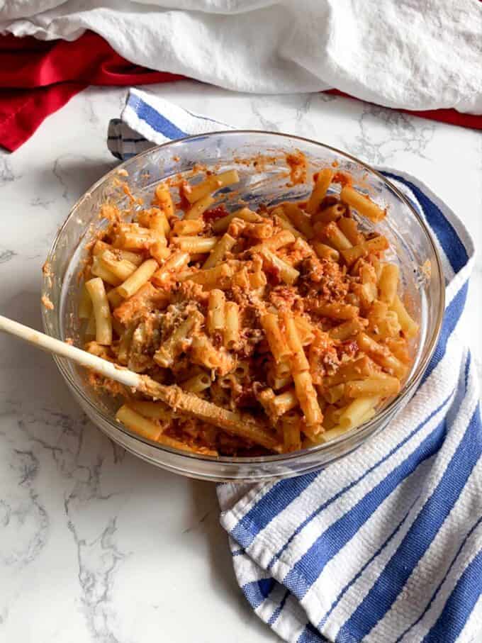 Three Cheese Baked Ziti - Pudge Factor