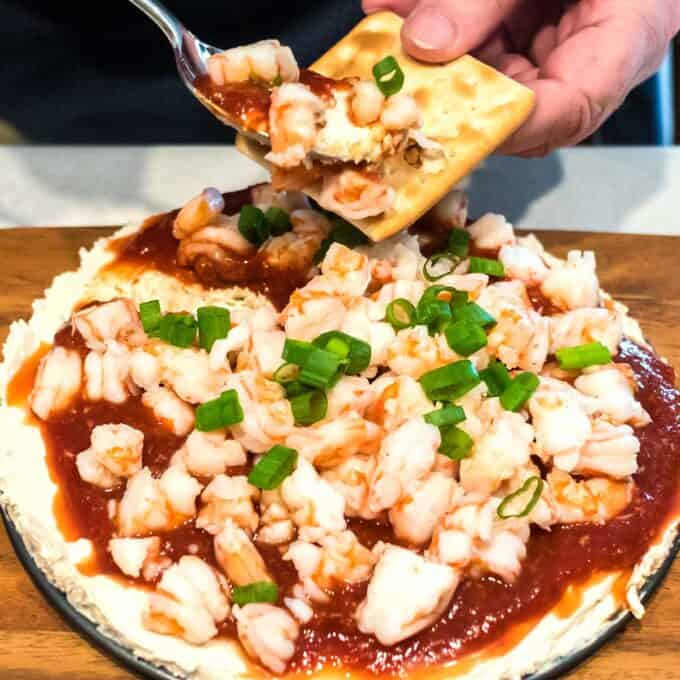 Layered Shrimp Cocktail Dip - Perfect Appetizer - Pudge Factor