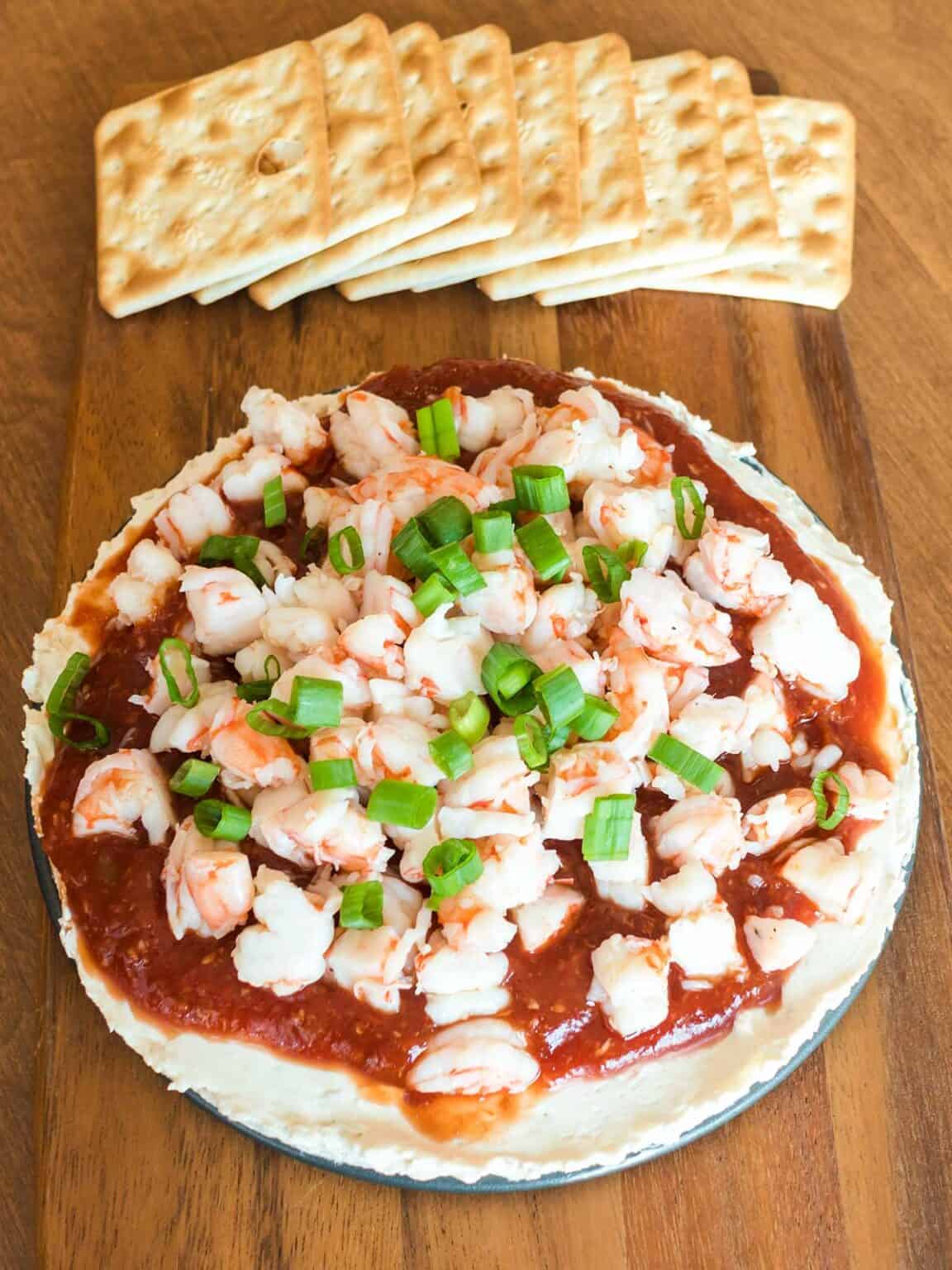 Layered Shrimp Cocktail Dip - Perfect Appetizer - Pudge Factor