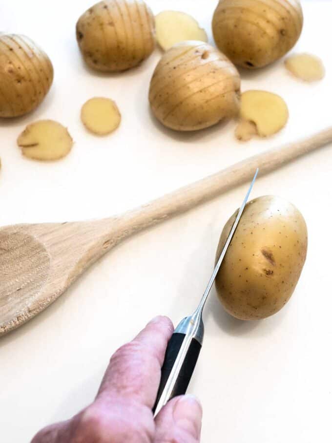 Loaded Hasselback Potato Bites - Pudge Factor