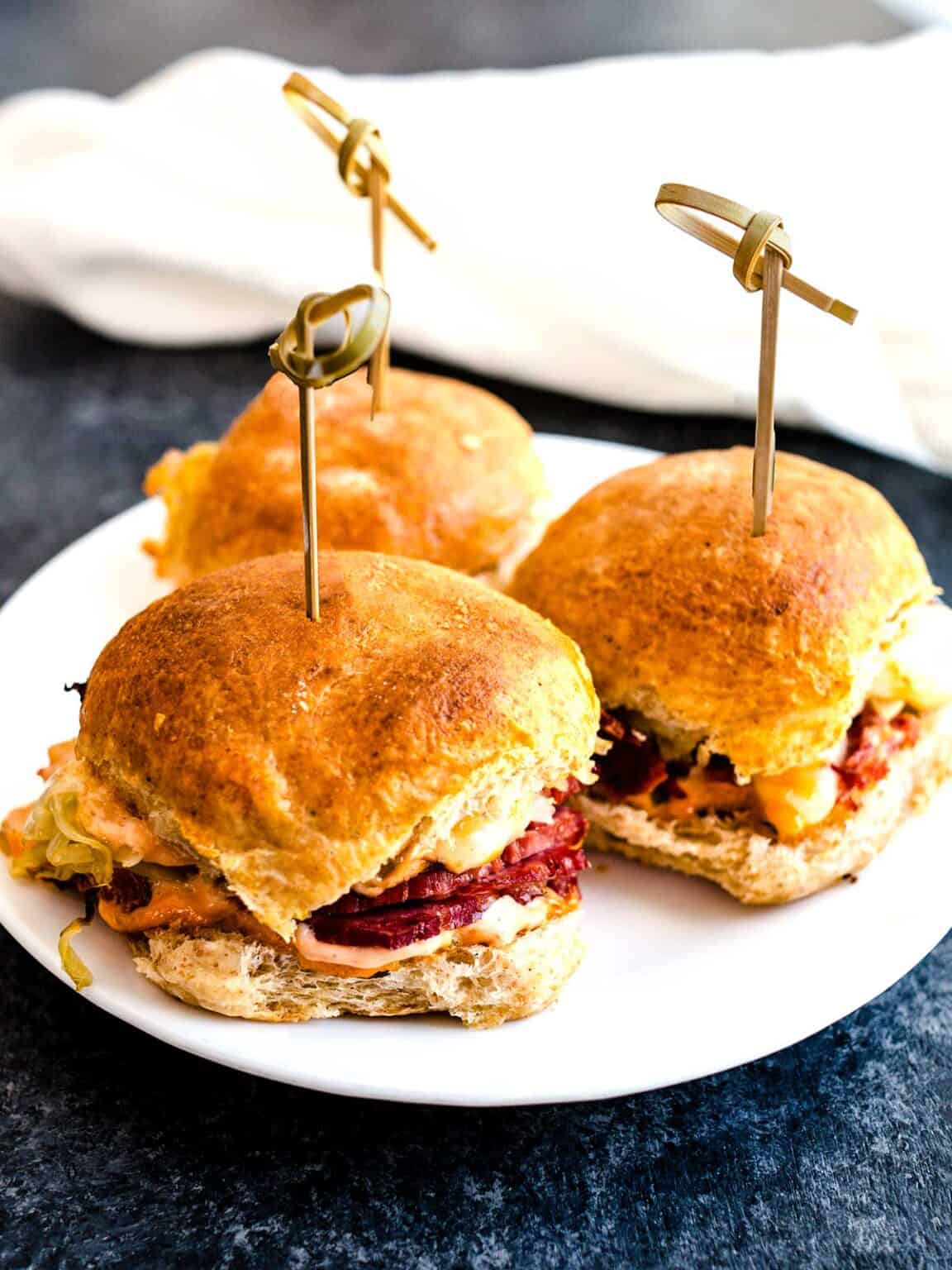 Easy Reuben Sliders - Pudge Factor