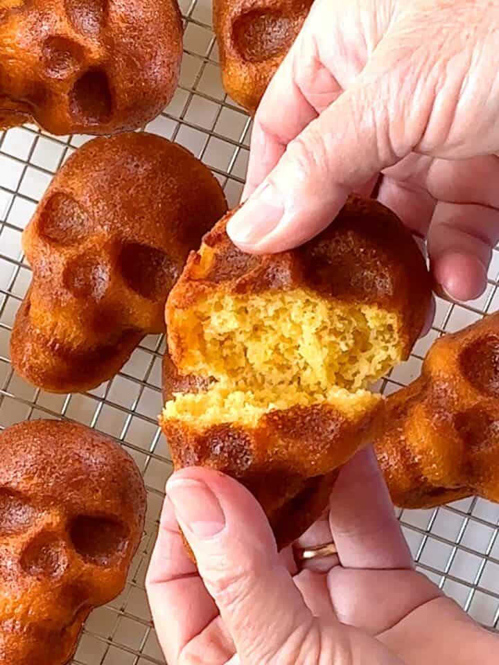 Creepy Southern Cornbread Skulls - Pudge Factor