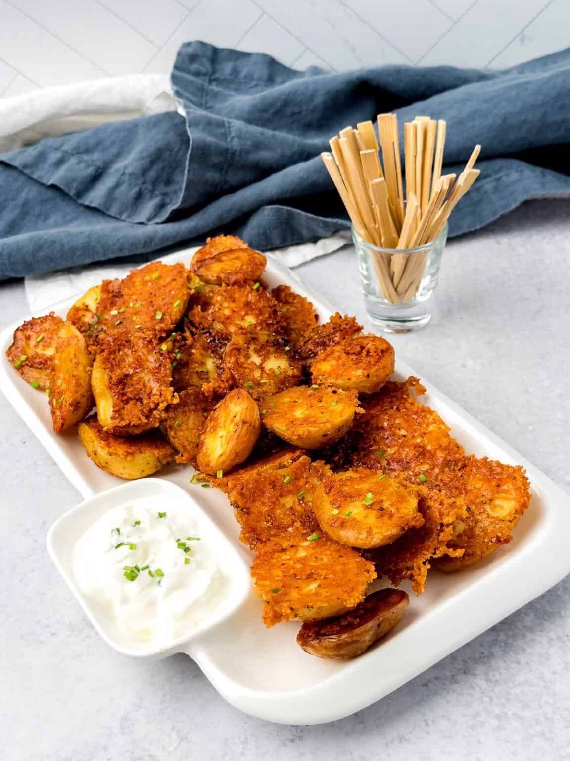 Easy Crispy Parmesan Roasted Potatoes (A Perfect Side Dish) - Pudge Factor