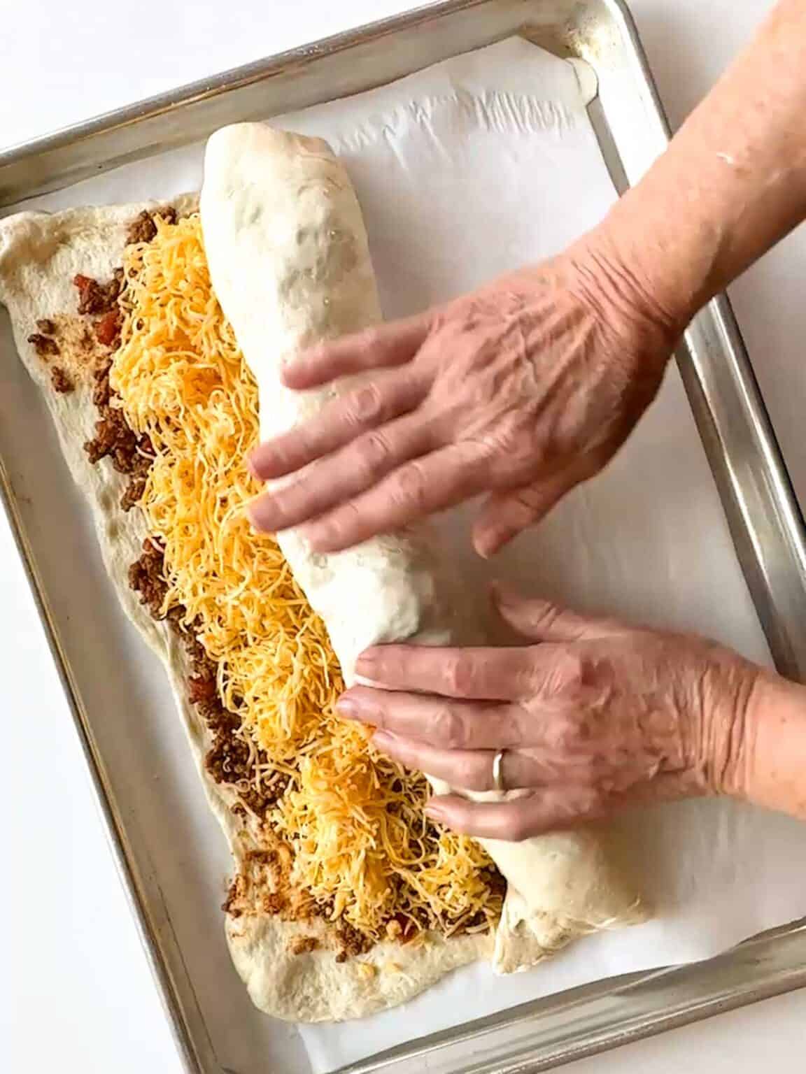 Cheesy Stuffed Taco Bread - Pudge Factor