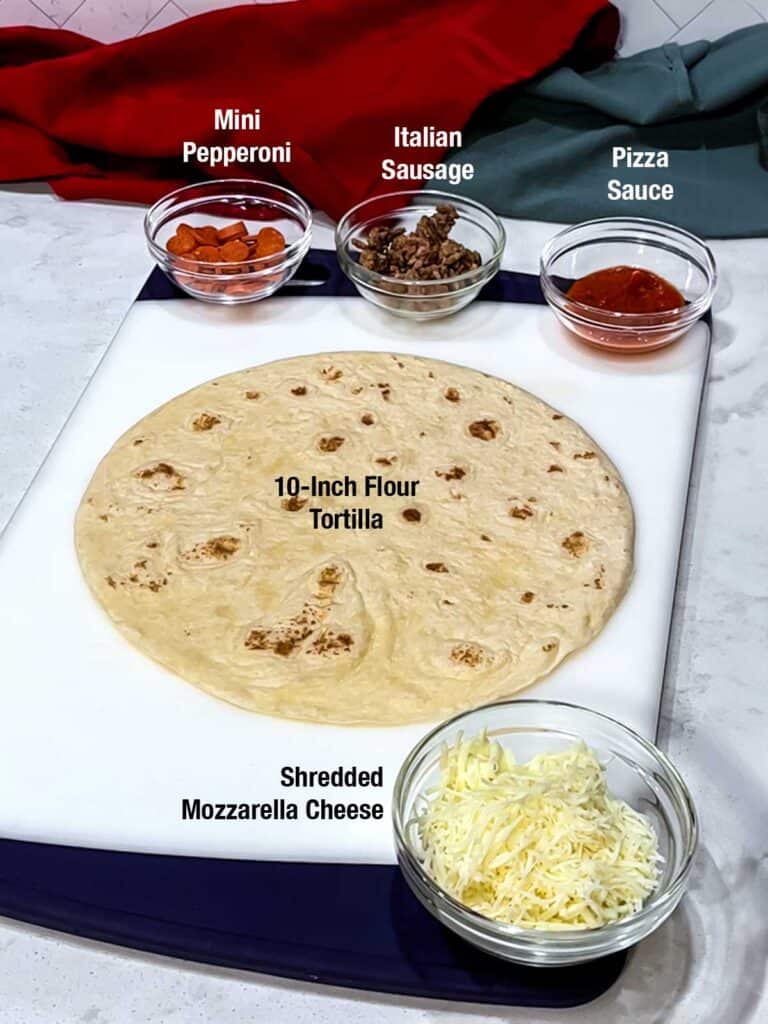 Sausage and Pepperoni Pizza Wrap - Pudge Factor