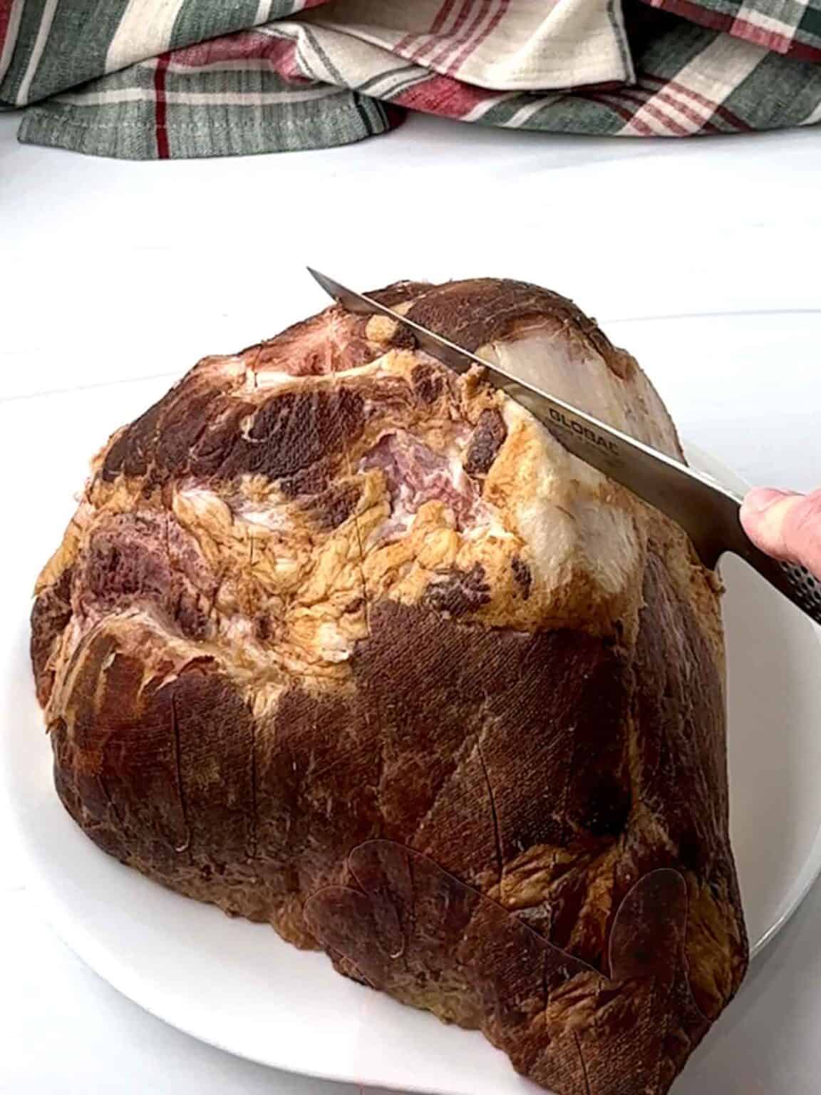 Honey and Brown Sugar Glazed Holiday Ham - Pudge Factor