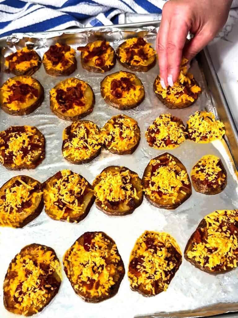 Cheese and Bacon Potato Rounds - Pudge Factor