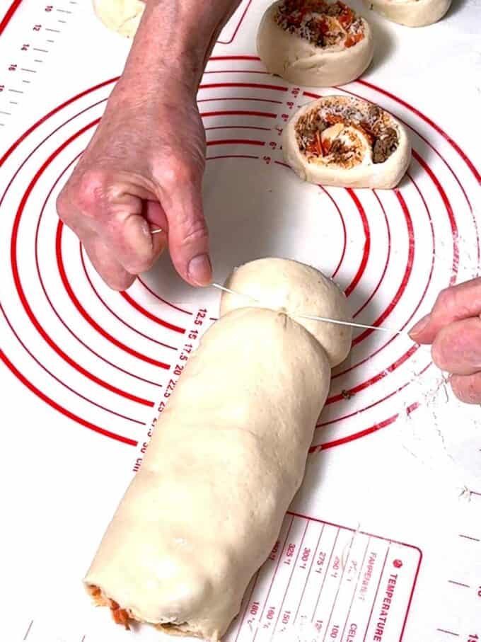 Easy Sausage and Pepperoni Pizza Pinwheels - Pudge Factor
