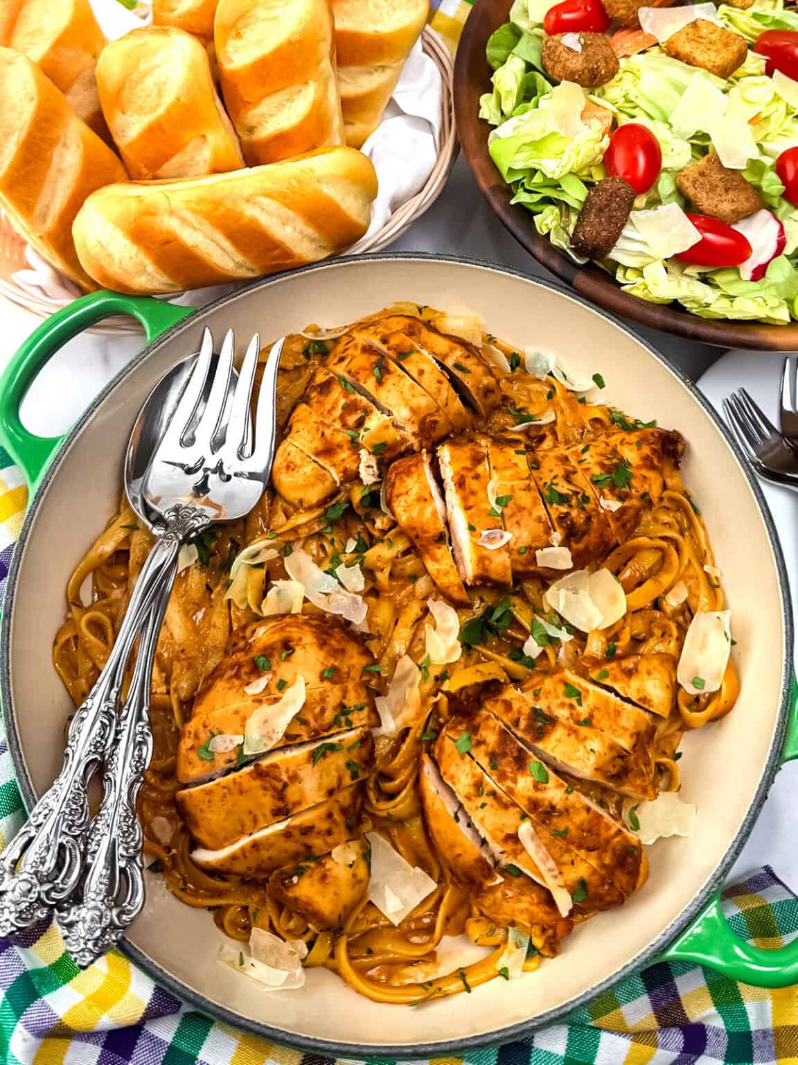 Quick & Easy Cajun Blackened Chicken Alfredo - Pudge Factor