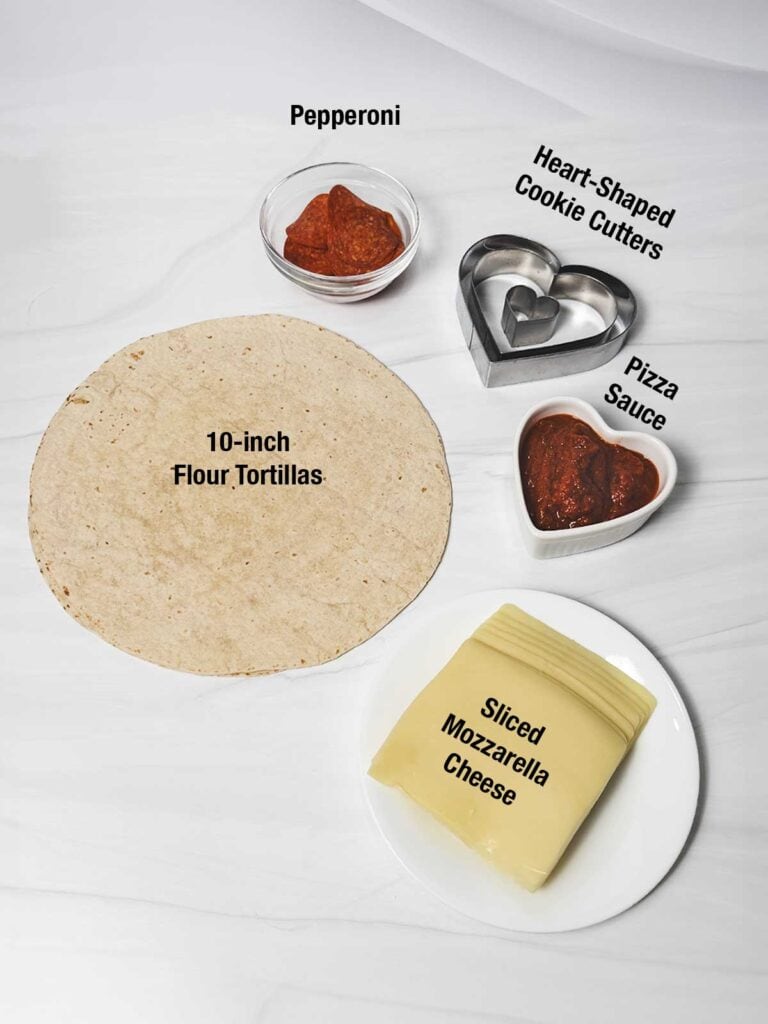Easy Mini Heart-Shaped Tortilla Pizzas - Pudge Factor