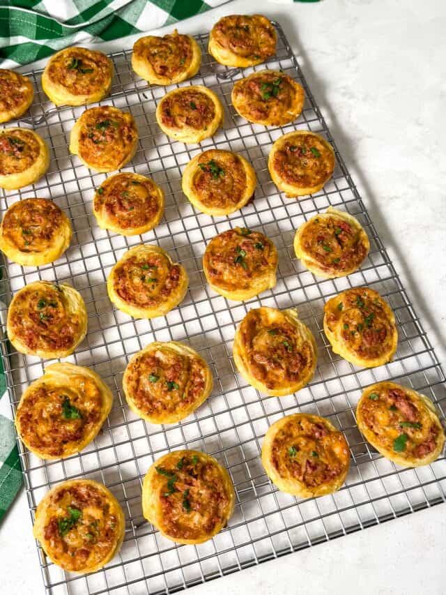 Reuben Pinwheels in Puff Pastry - Quick and Easy - Pudge Factor