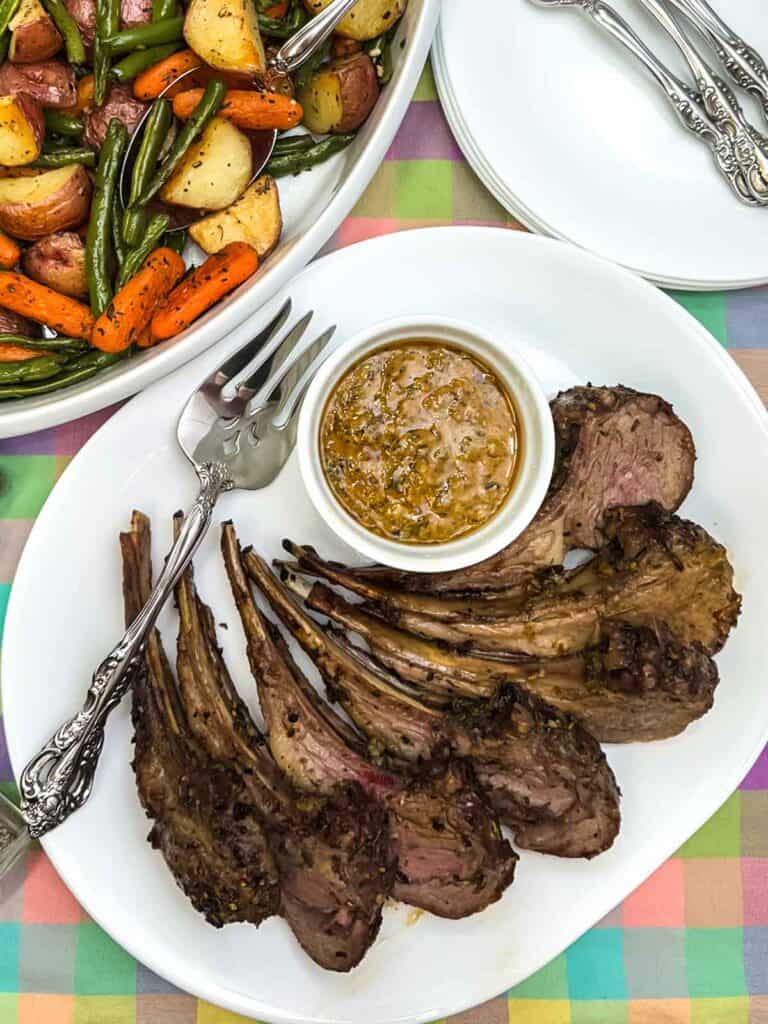 Oven-Roasted Lamb Rack with Cowboy Butter Sauce - Pudge Factor