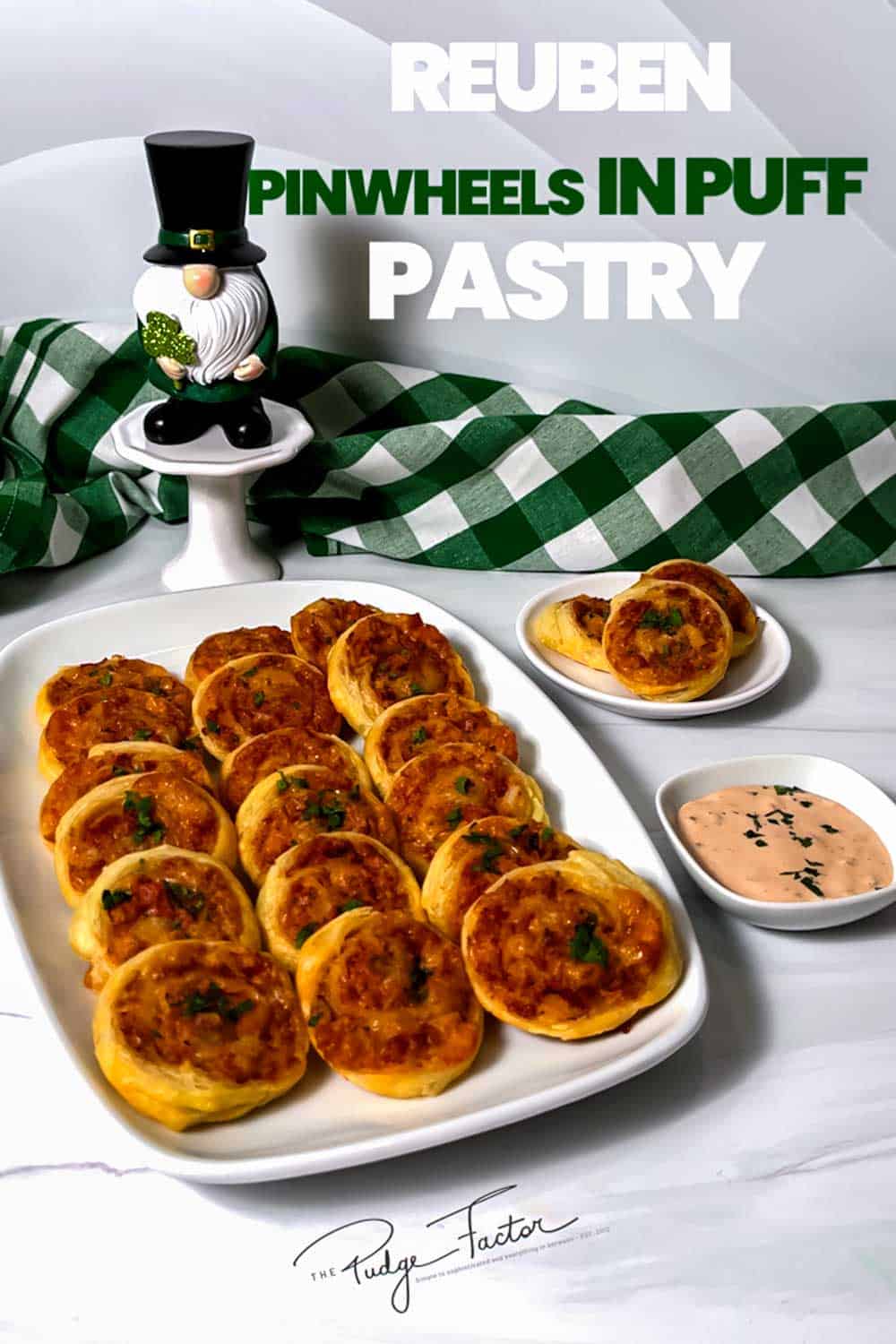 Reuben Pinwheels in Puff Pastry - Quick and Easy - Pudge Factor