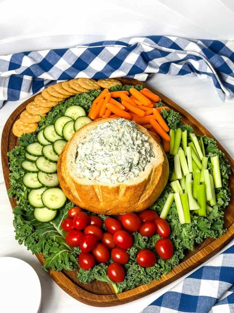 Cold Spinach Dip in a Bread Bowl - Pudge Factor