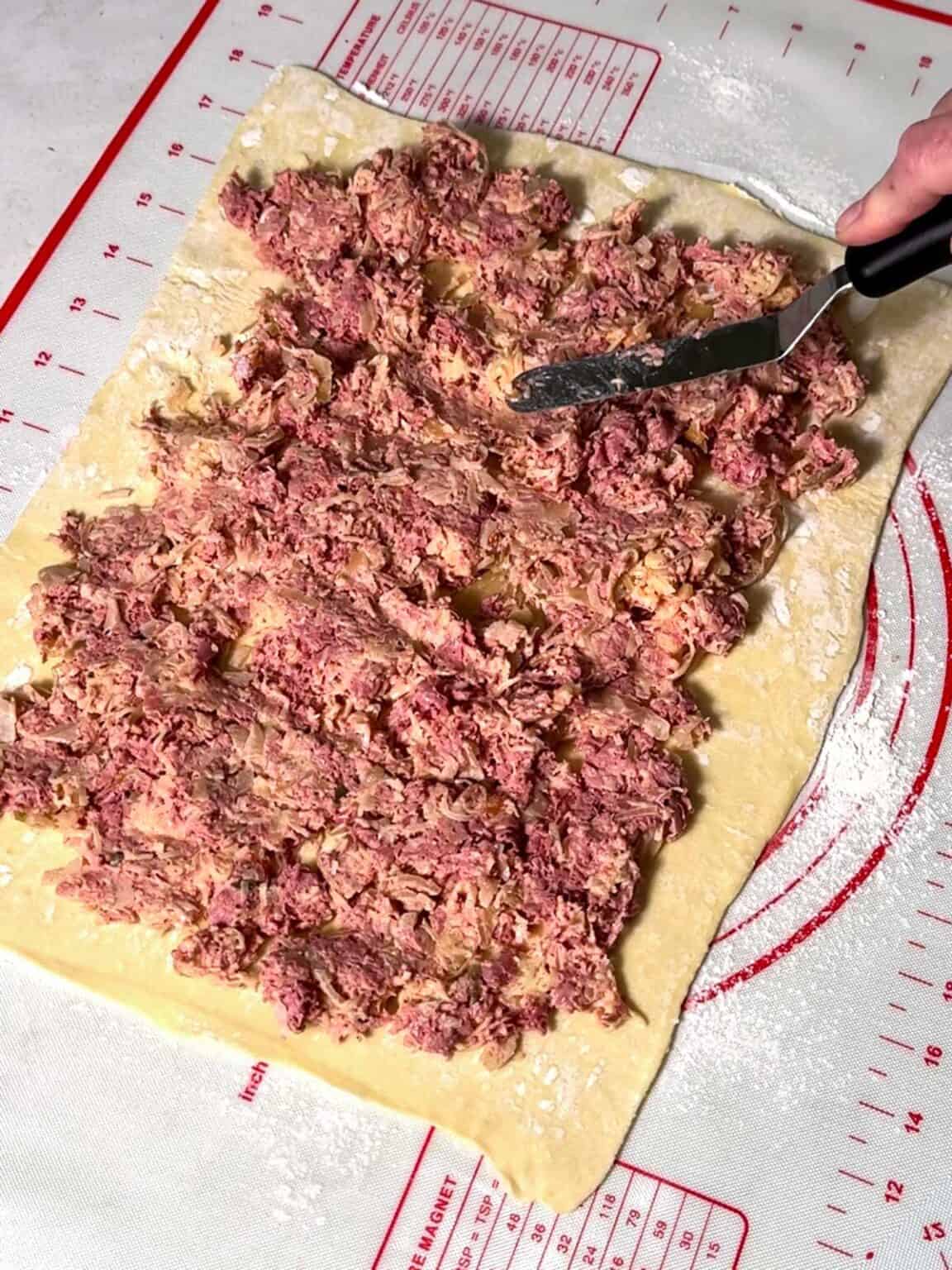 Reuben Pinwheels in Puff Pastry - Quick and Easy - Pudge Factor
