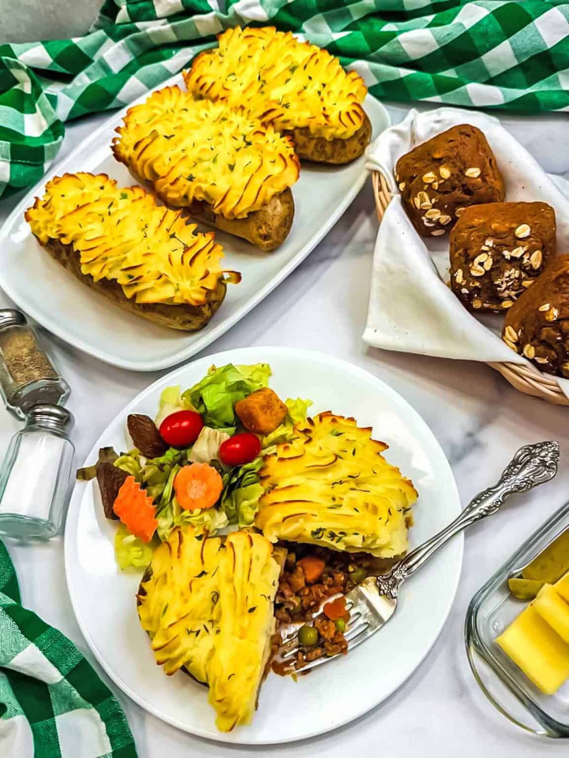 Shepherd's Pie Twice Baked Potatoes - Pudge Factor
