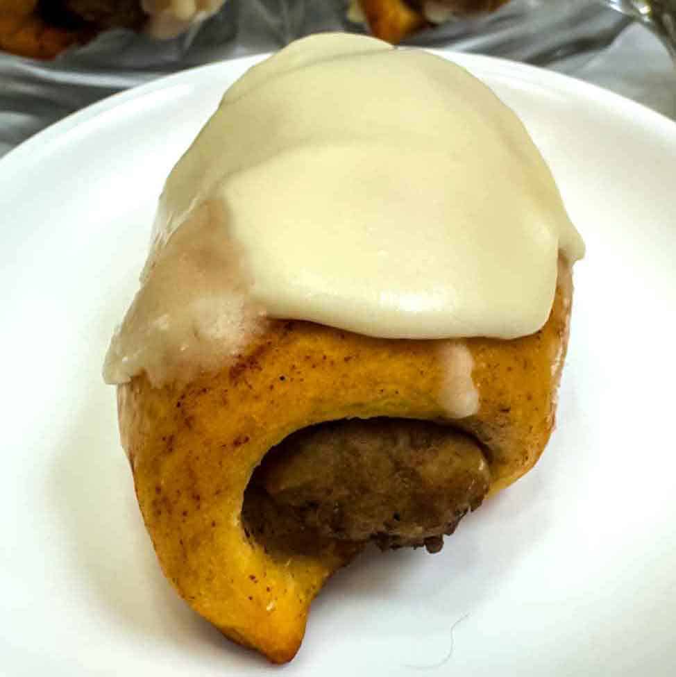 Cinnamon Roll Pigs in a Blanket with Maple Glaze - Pudge Factor