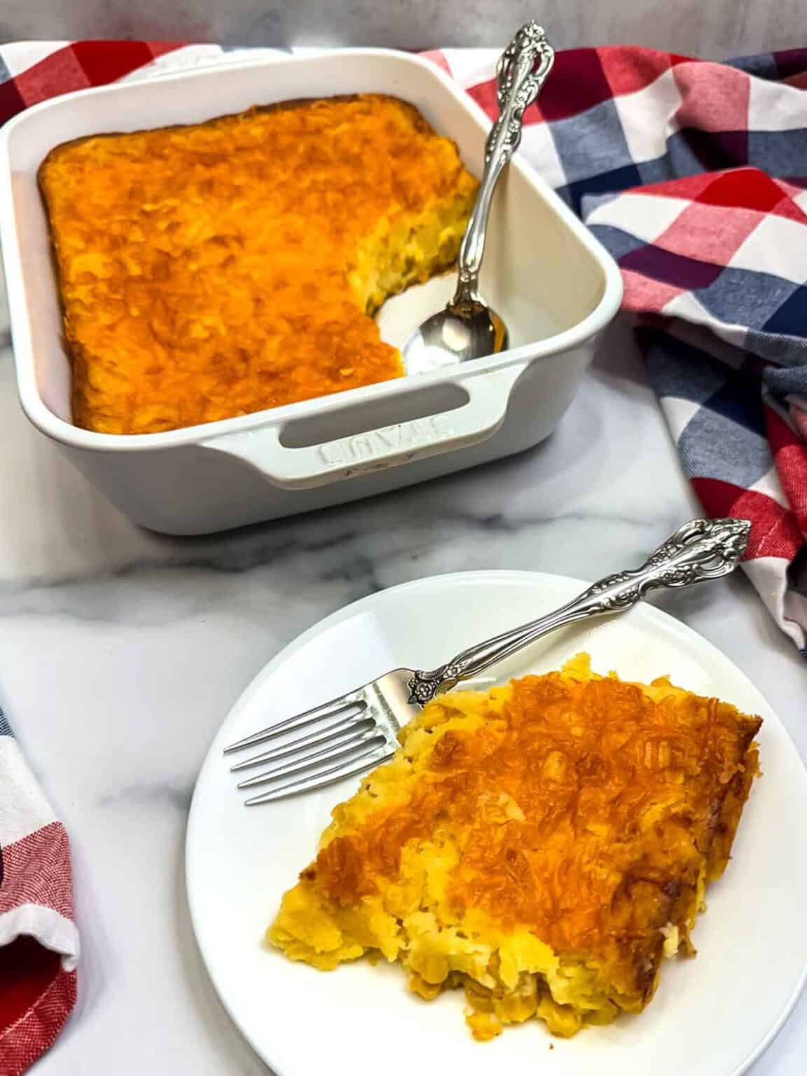 Cheesy Corn Pudding Casserole - Pudge Factor