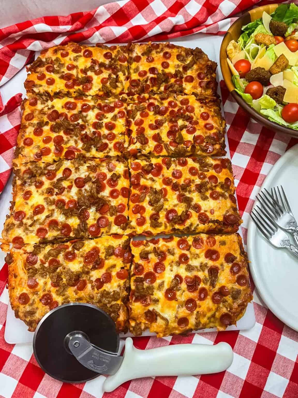 Easy Four-Cheese Sheet Pan Pizza - Pudge Factor