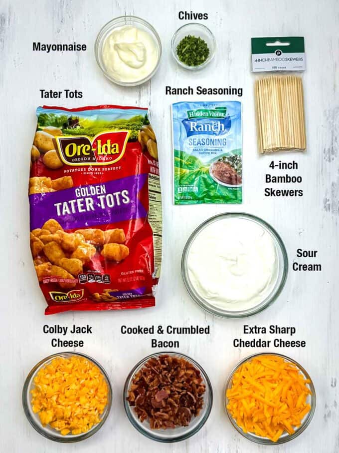 Loaded Tater Tot Skewers - Pudge Factor