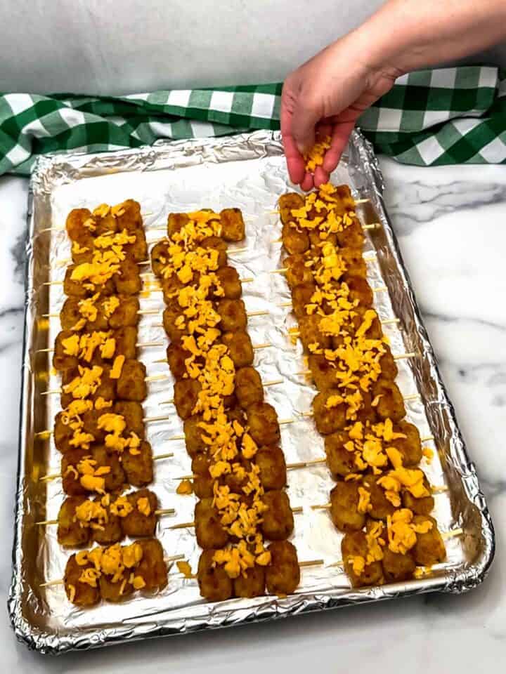 Loaded Tater Tot Skewers - Pudge Factor