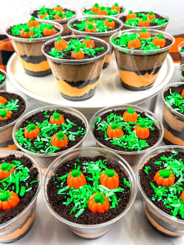 Easy No-Bake Pumpkin Patch Dirt Cups - Pudge Factor