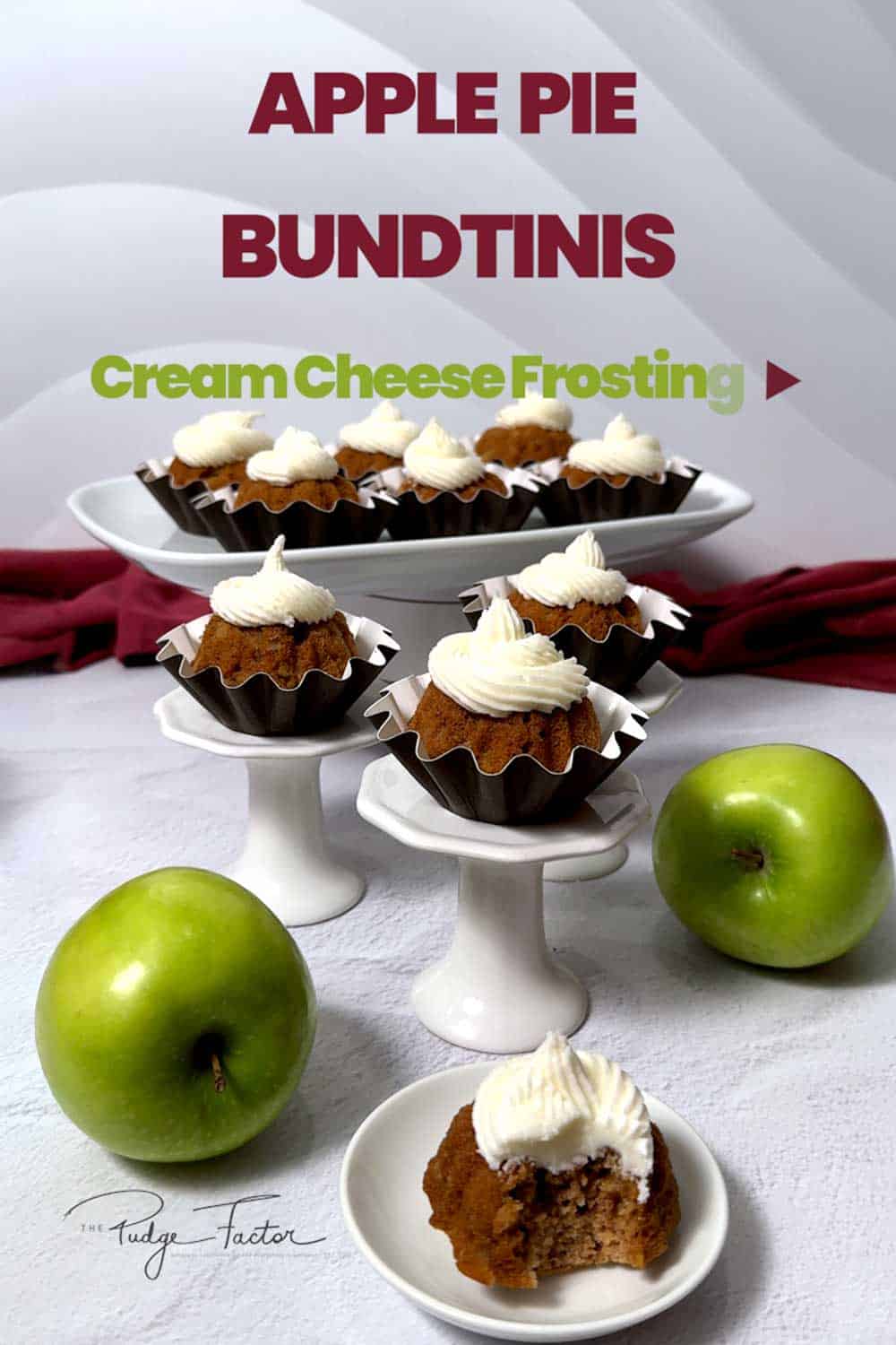 Apple Pie Bundtinis with Cream Cheese Frosting - Pudge Factor