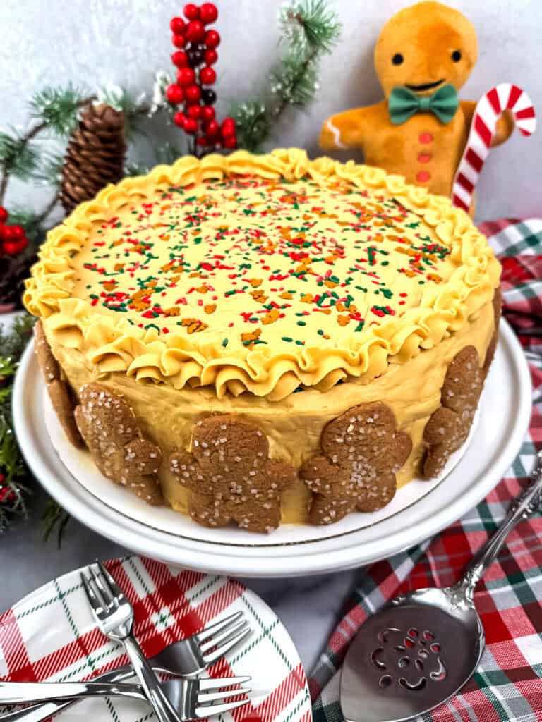Gingerbread Layer Cake with Molasses Cream Cheese Frosting - Pudge Factor
