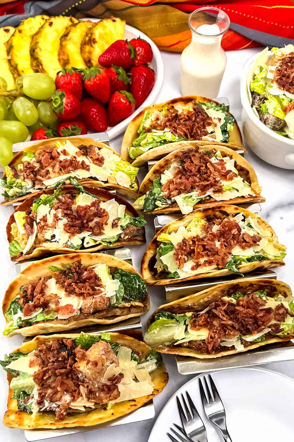 Easy Smashed Chicken Caesar Tacos - Pudge Factor