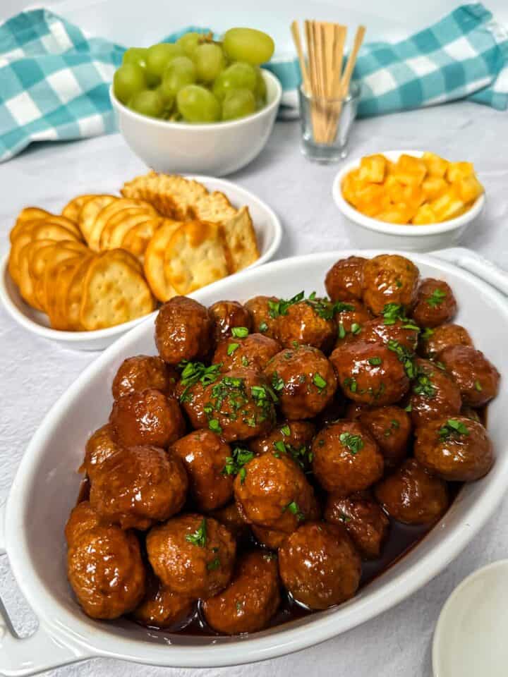 Quick and Easy Sweet & Tangy BBQ Meatballs - Pudge Factor