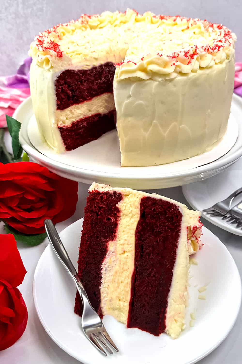 Red Velvet Cheesecake Cake - Pudge Factor