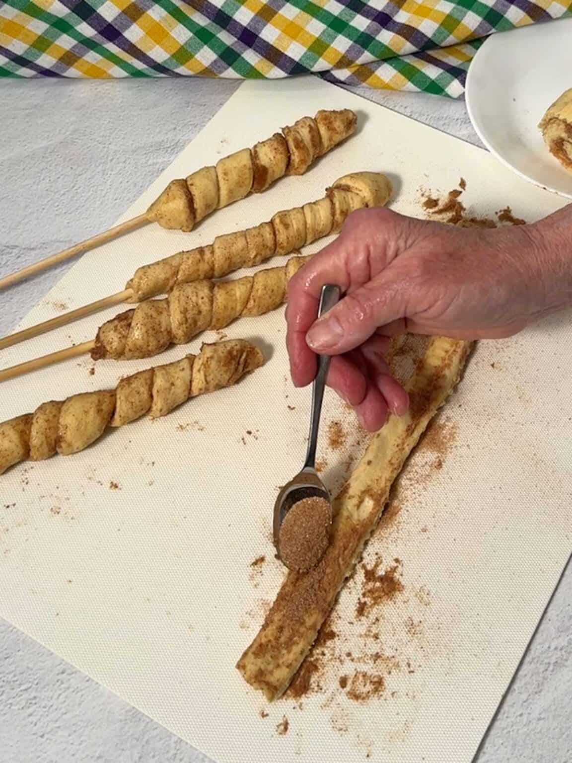 Quick and Easy King Cakes on a Stick - Pudge Factor