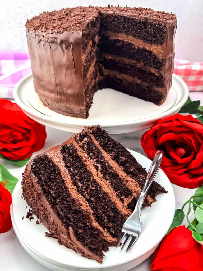 Dark Chocolate Mousse Layer Cake - Pudge Factor