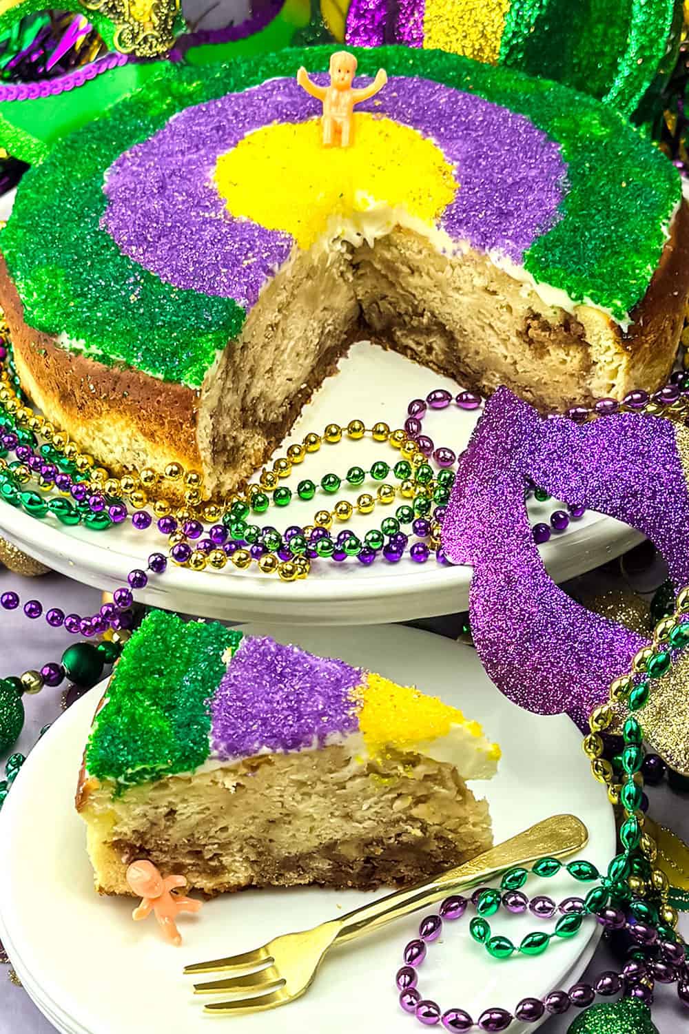 King Cake Cheesecake - Pudge Factor