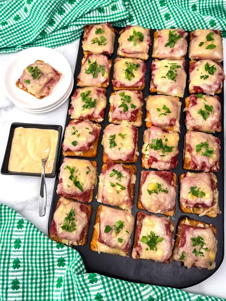 Easy Mini Open-Faced Reuben Sandwiches - Pudge Factor