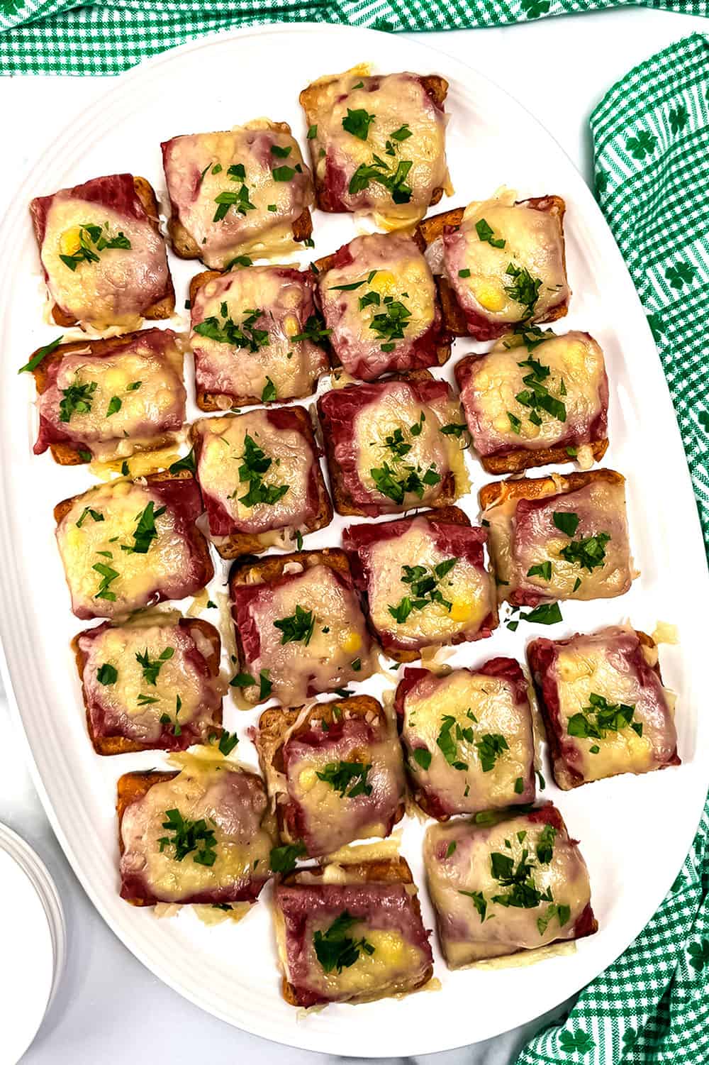 Easy Mini Open-Faced Reuben Sandwiches - Pudge Factor