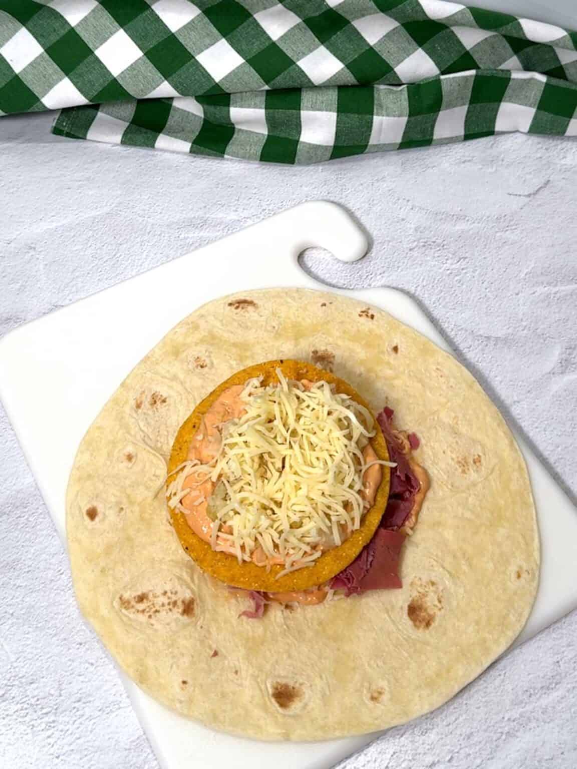 Easy 7-Layer Reuben Crunchwrap - Pudge Factor