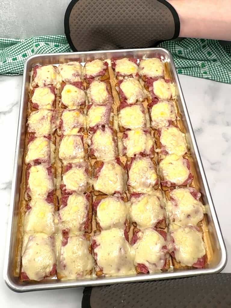 Easy Mini Open-Faced Reuben Sandwiches - Pudge Factor