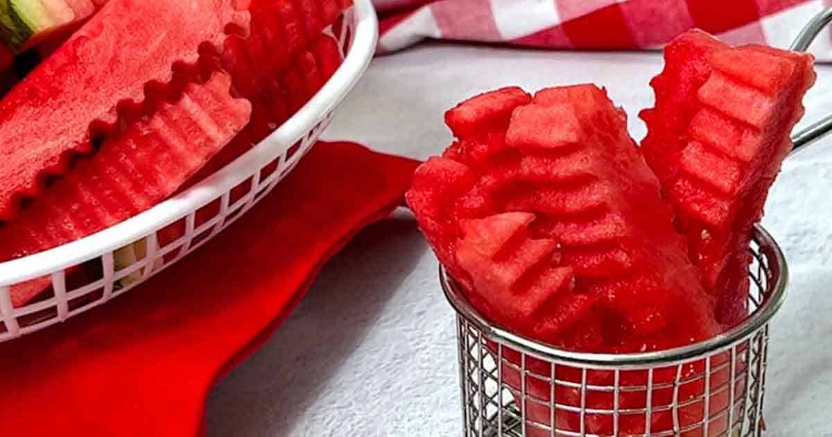 Watermelon Fries with Whipped Feta Dip - Pudge Factor