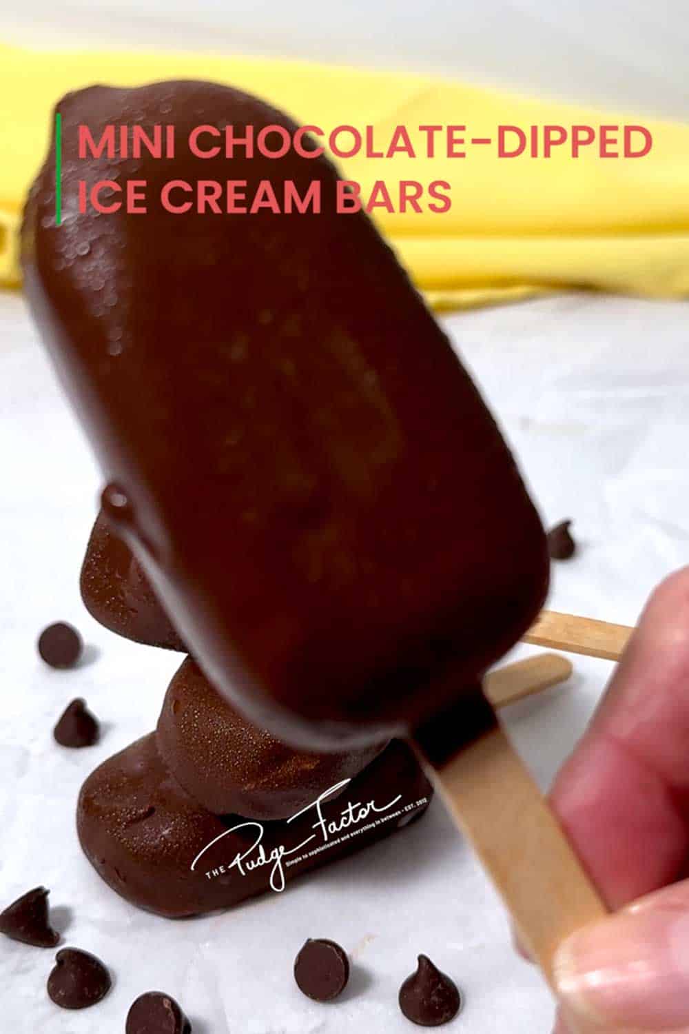 Mini Chocolate-Dipped Ice Cream Bars - Pudge Factor